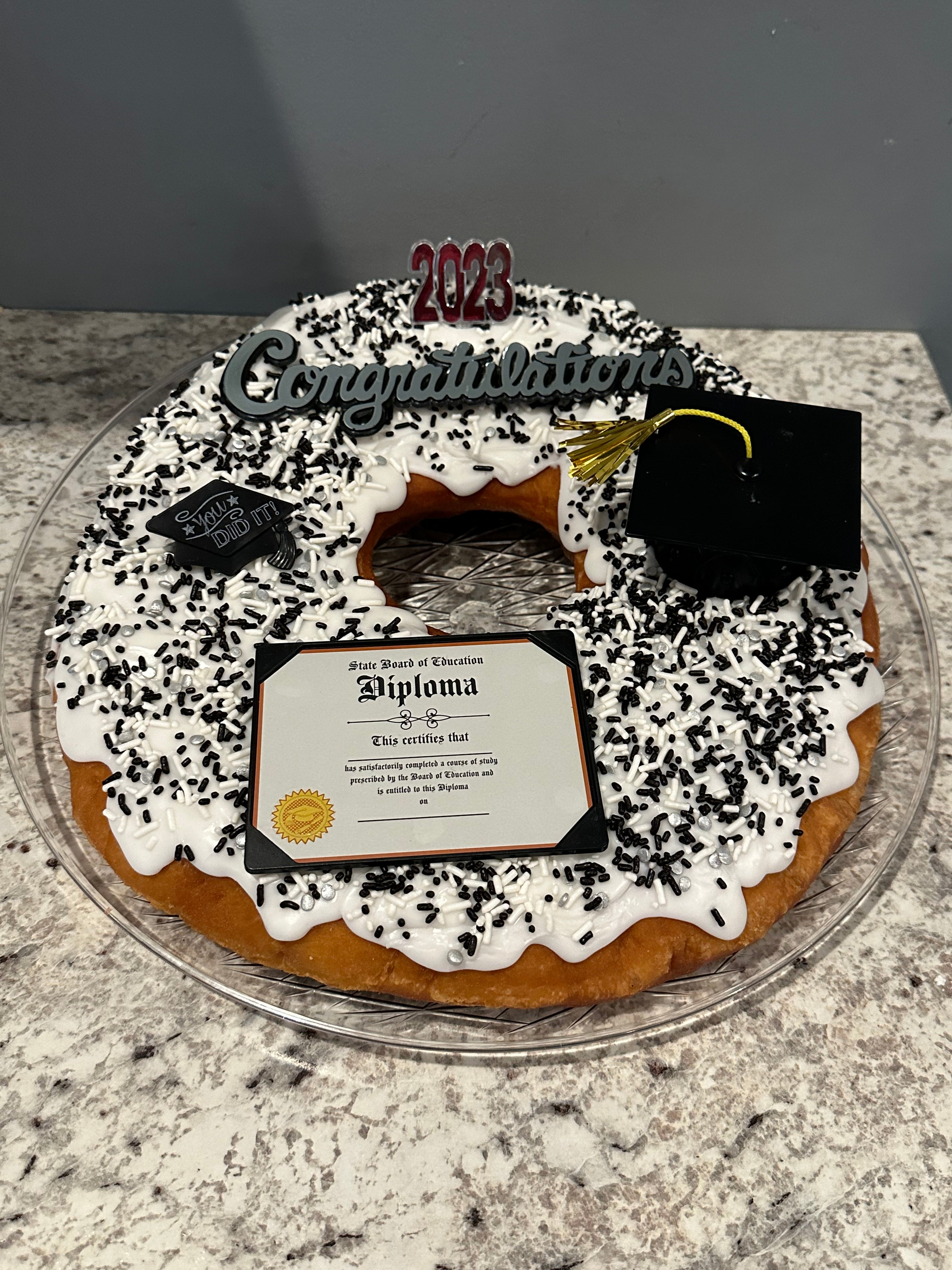 Graduation Donut Cake | Emily's Donuts